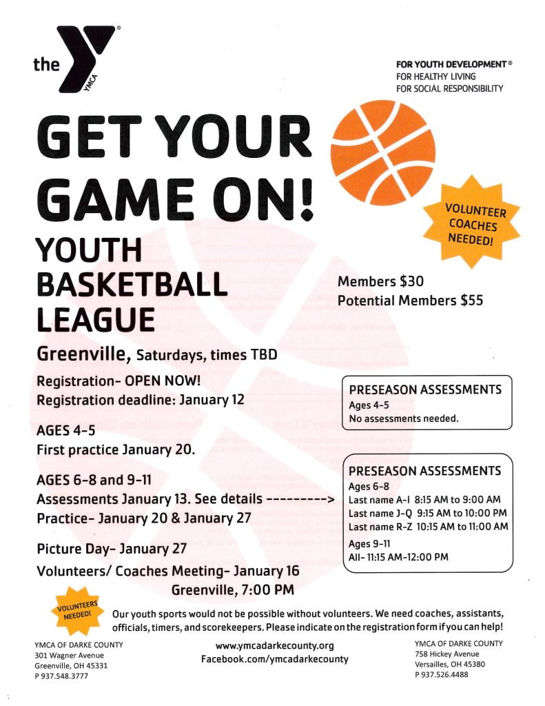 Youth Basketball League - Darke County YMCA
